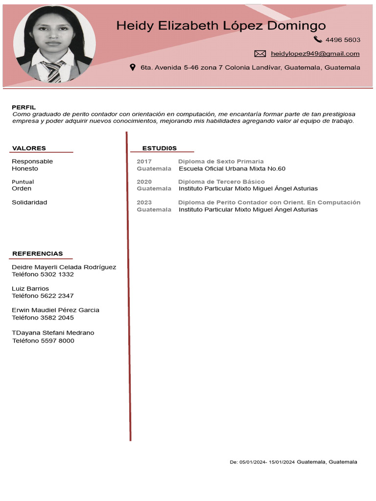 Perfil y Recomendaciones de Heidy López | PDF | Guatemala | Crímenes