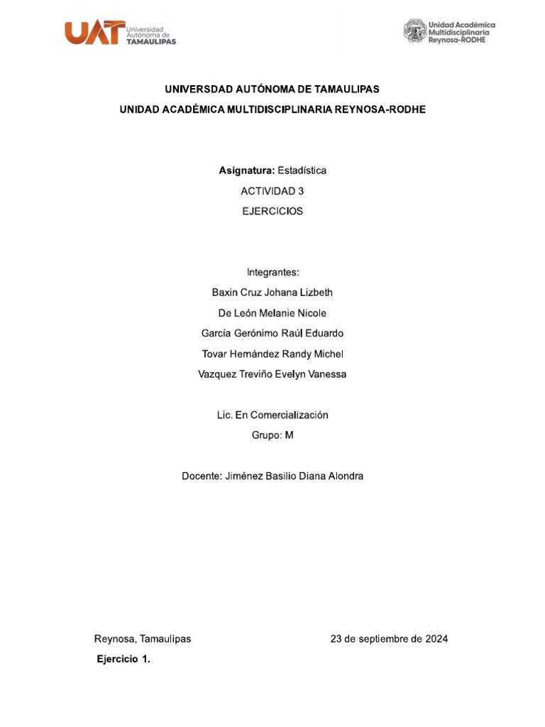 Act 3 Ejercicios | PDF