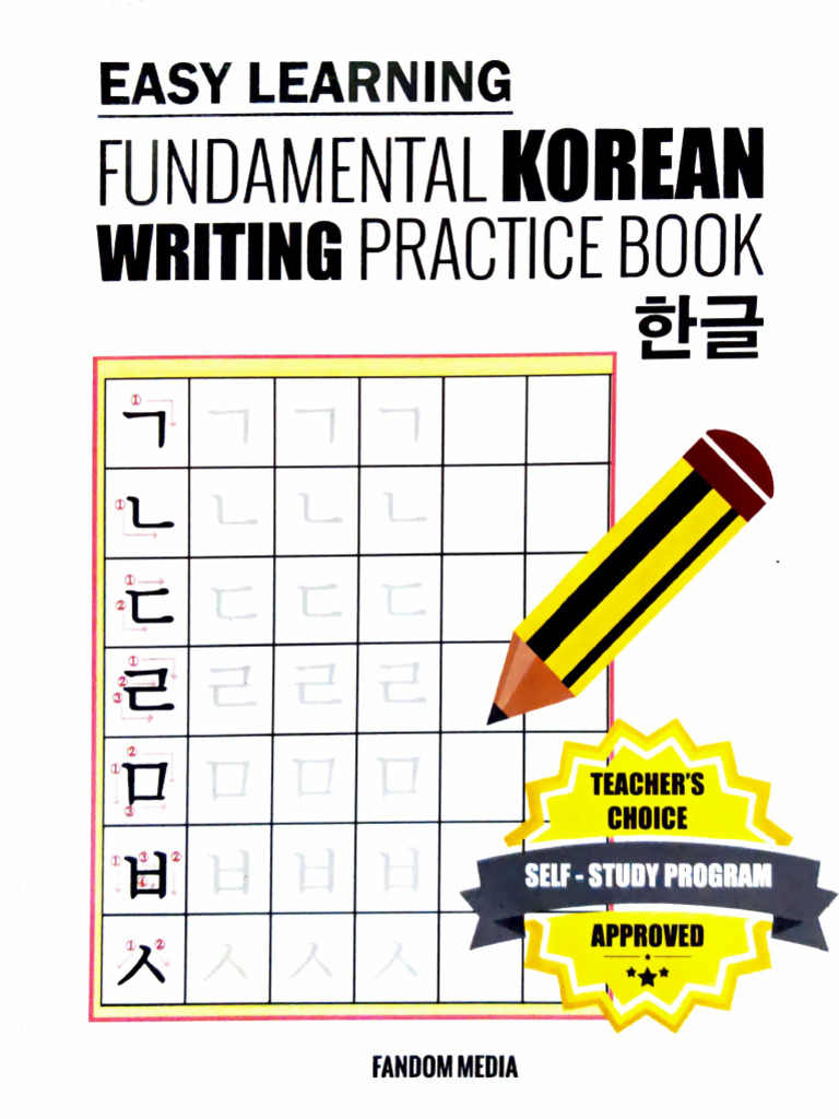 Easy Learning Fundamental Korean Writing Practice Book | PDF