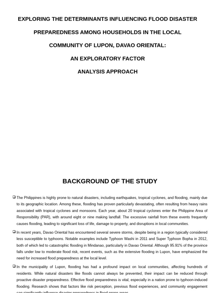 Flood Preparedness Factors in Lupon | PDF | Emergency Management ...