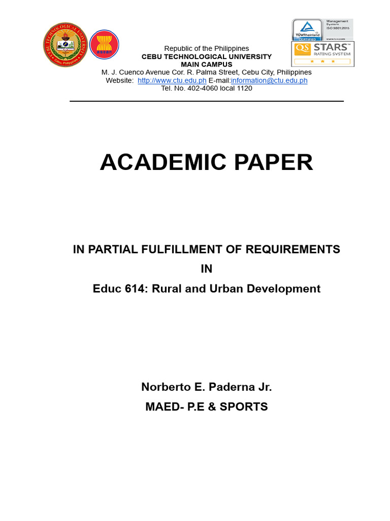 Paderna Jr. Rud-Academic Paper | PDF | Agriculture | Sustainability