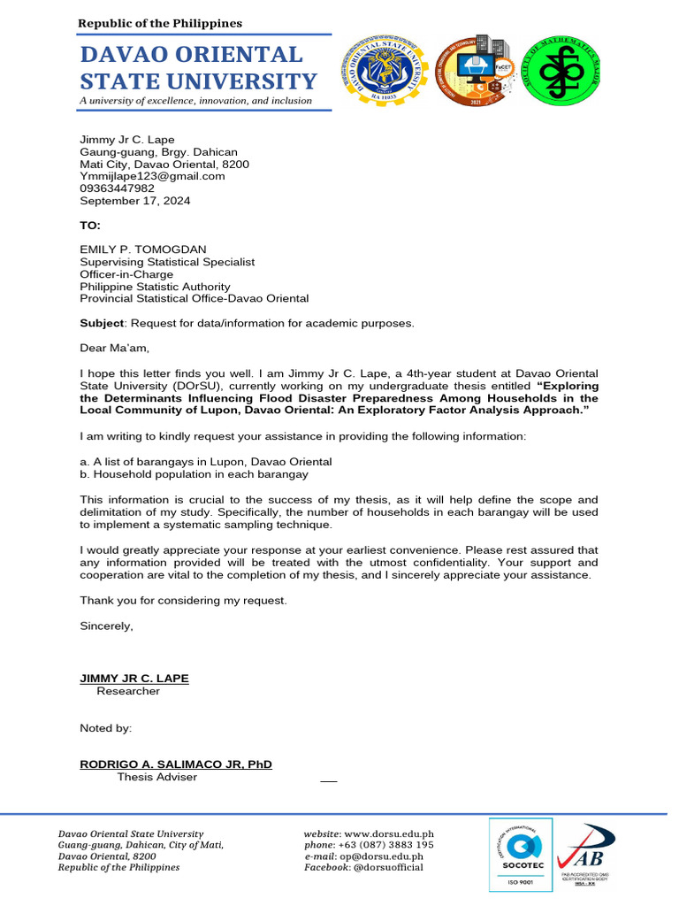 Request Letter Psa | PDF