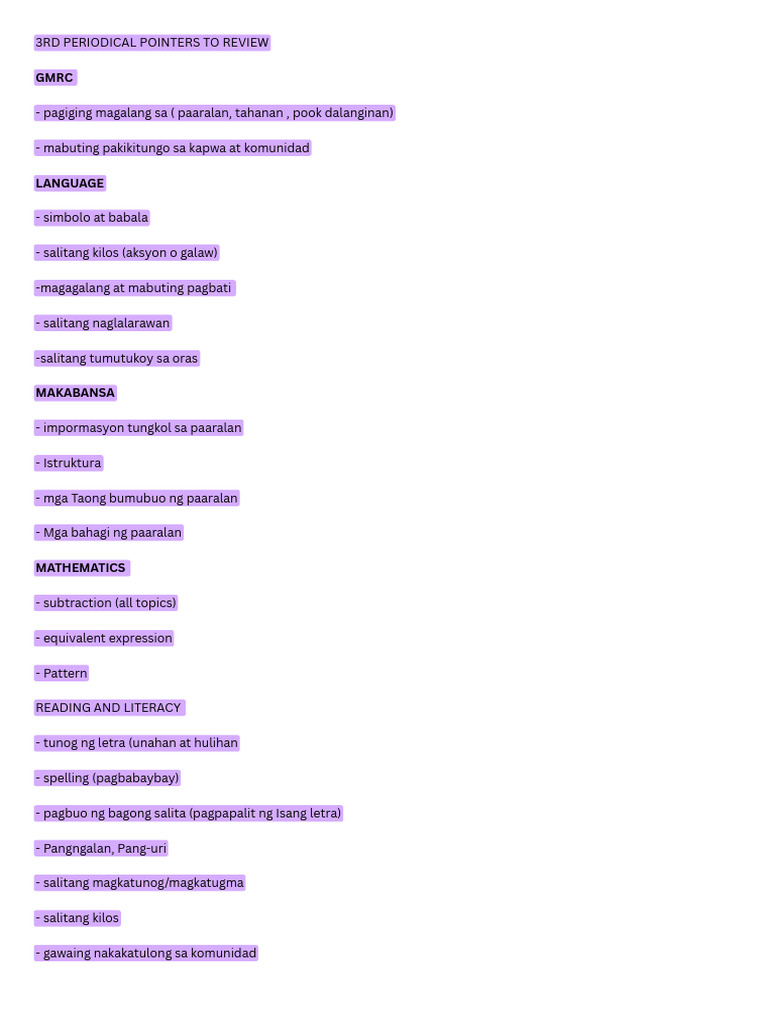 3rd Periodical Pointers To Review | PDF