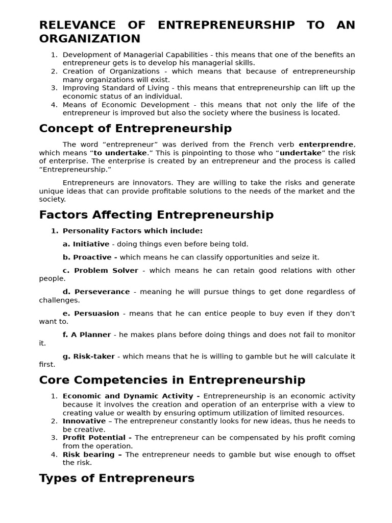 sUMMARY OF LESSONS IN ENTREP | PDF | Entrepreneurship | Innovation