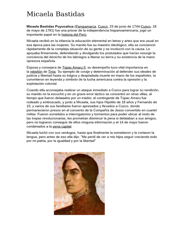 Micaela Bastidas | PDF