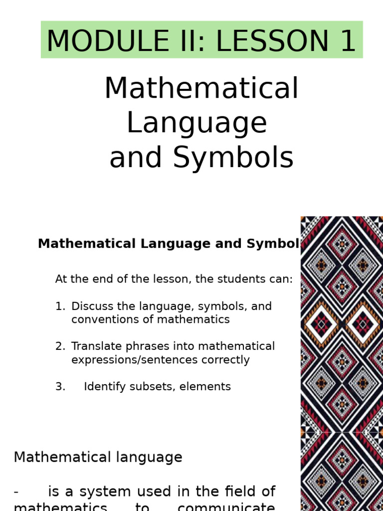l2- Mathematics as a Language | PDF | Inequality (Mathematics) | Mathematics