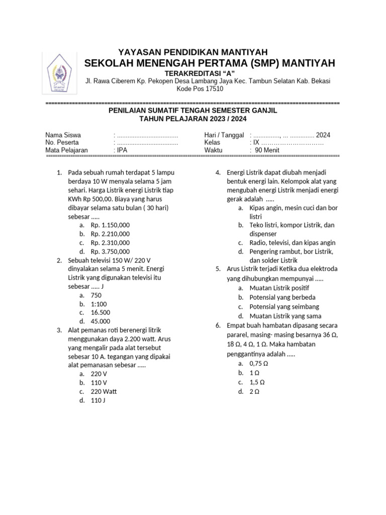 Soal Pas Ipa Kelas Ix | PDF