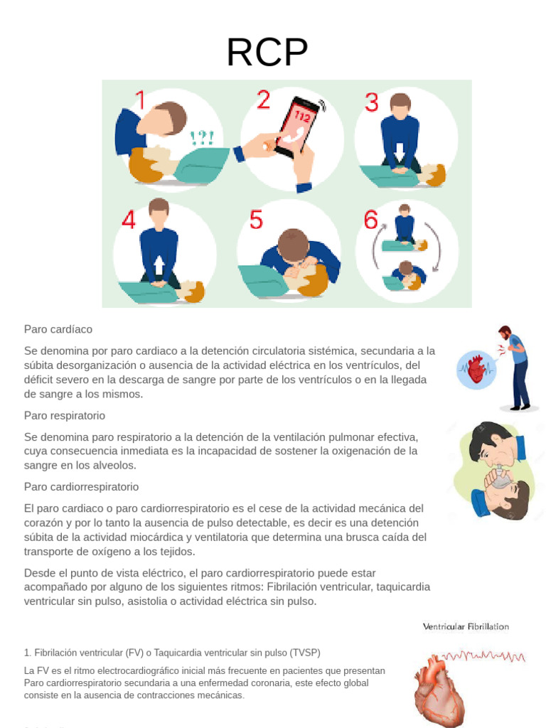 RCP | PDF | Reanimación cardiopulmonar | Paro cardíaco