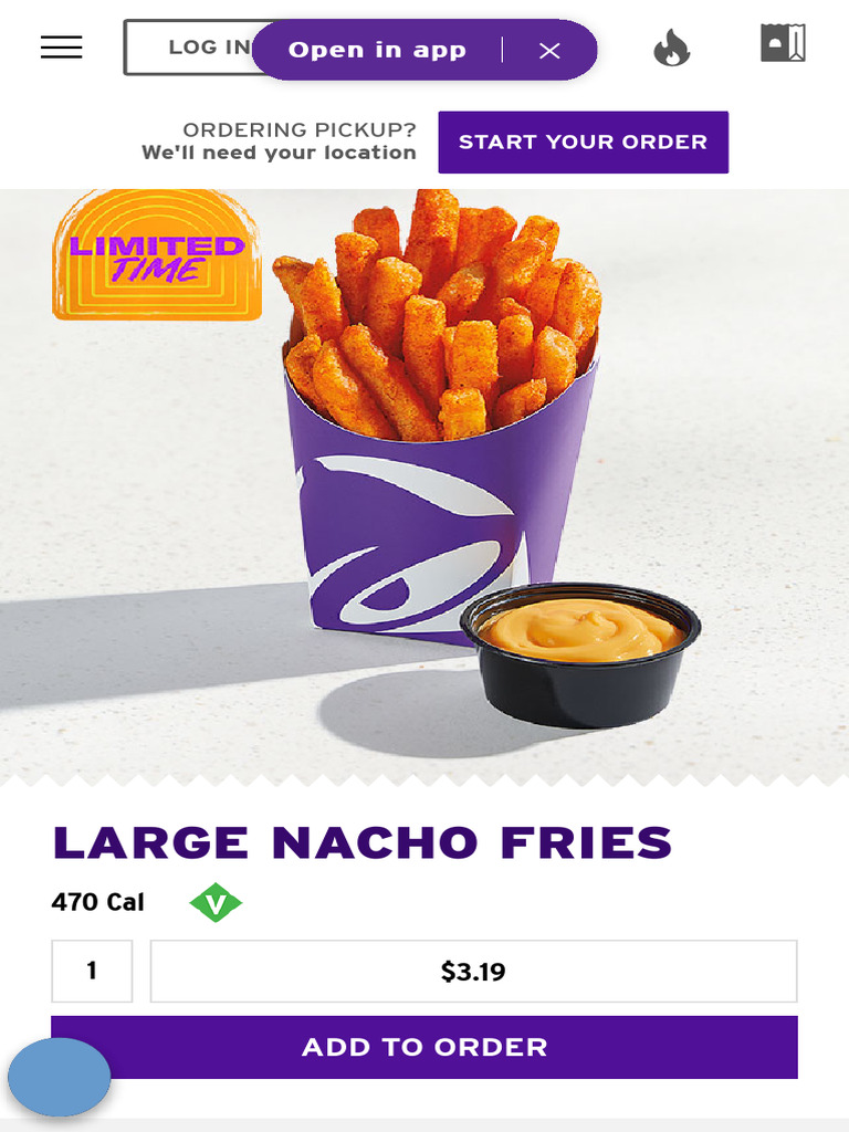 Large Nacho Fries Order Online Today! Taco Bell® | PDF