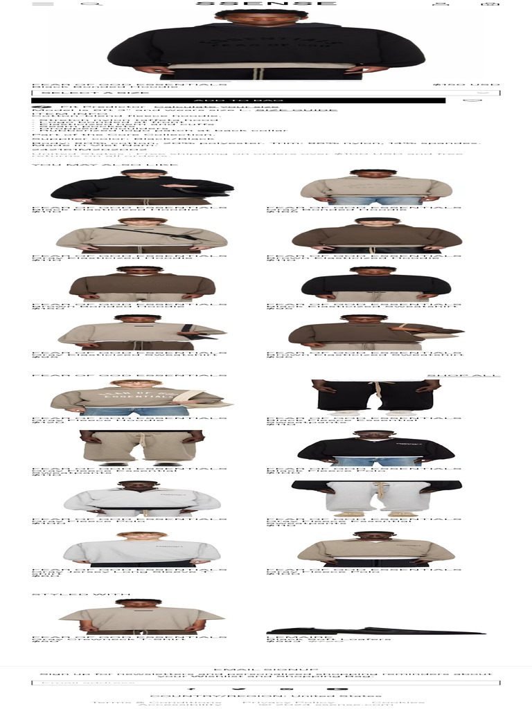 Fear of God ESSENTIALS Black Bonded Hoodie SSENSE 2 | PDF | Dress Codes ...