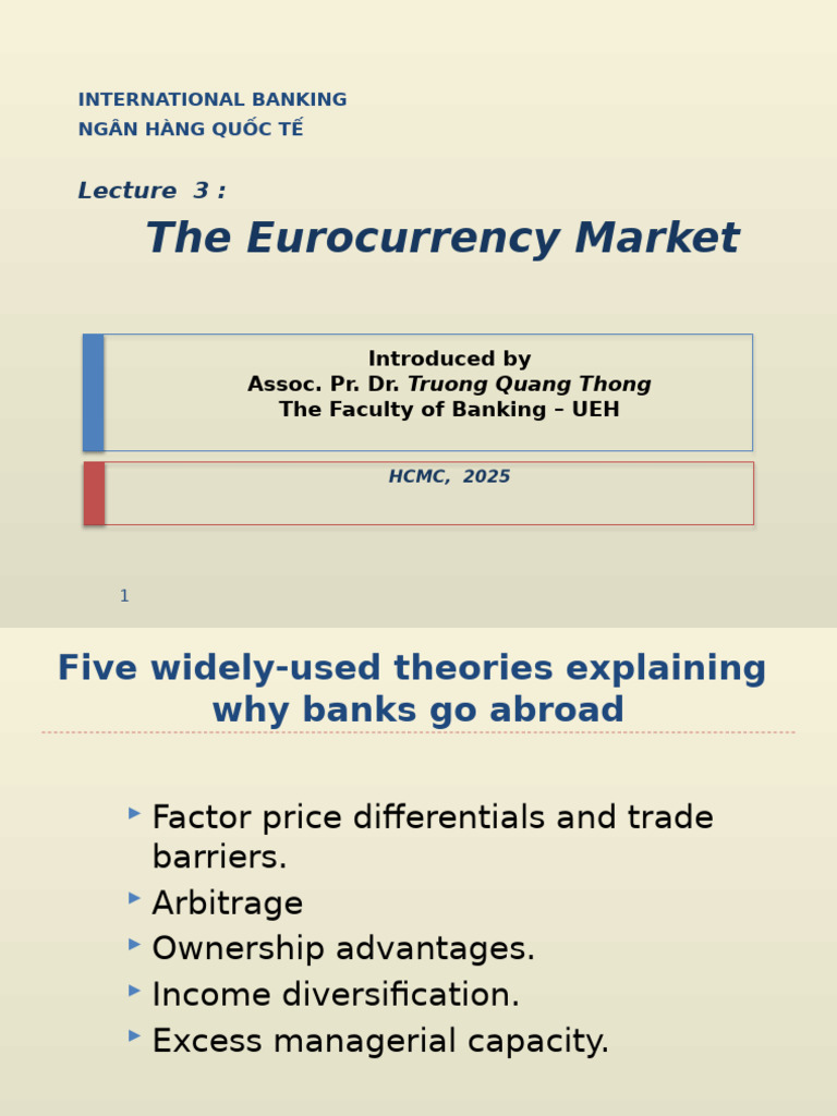 Lecture 3 The Eurourrency Market | PDF | Banks | Economies