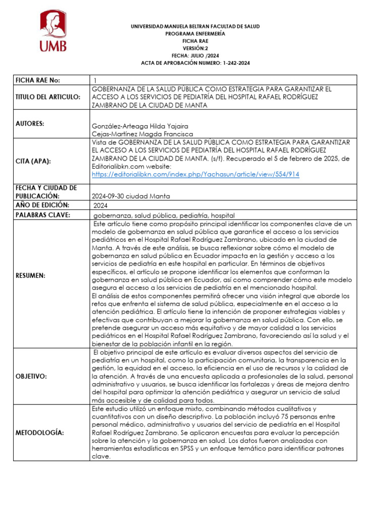 Ficha Rae 2025-1 | PDF | Hospital | Metodología de encuesta