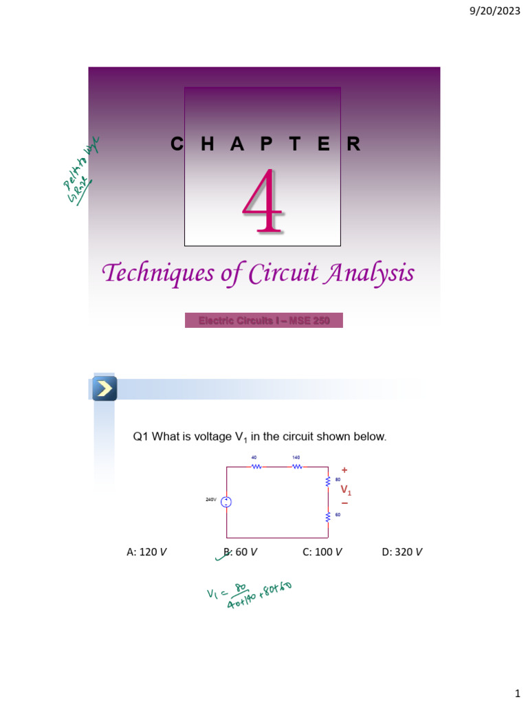 Circuit Analysis Techniques Explained | PDF | Computer Engineering | Electronic Circuits
