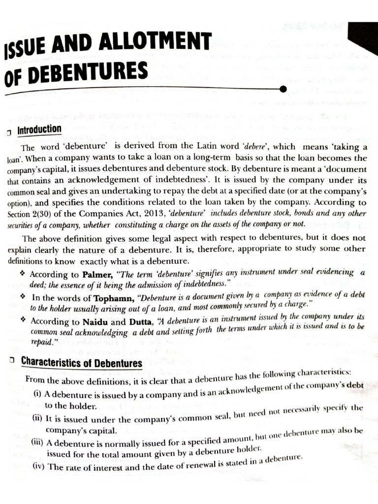 Debentures | PDF