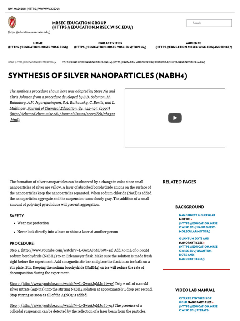 Silver Nanoprism Synthesis with NaBH4 | PDF | Nanoparticle | Materials