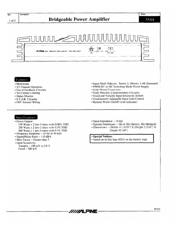Alpine Amp | PDF
