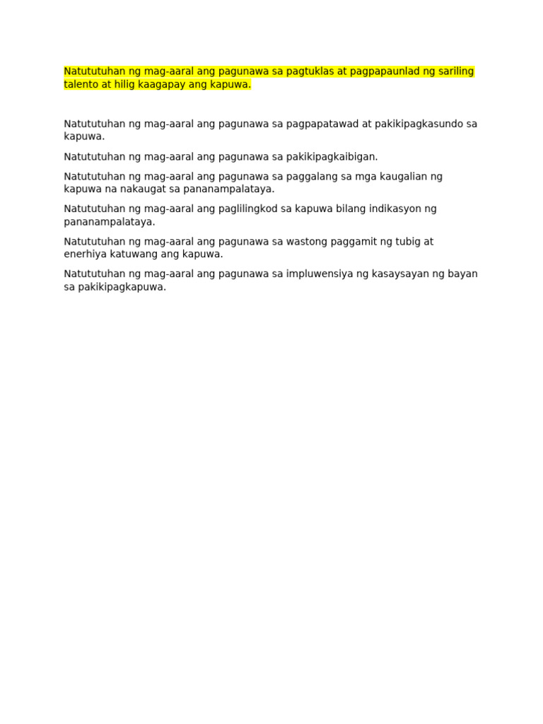 Tos Values Education Grade 8 3rd Quarter | PDF