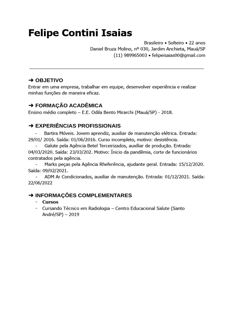 Currículo Felipe | PDF