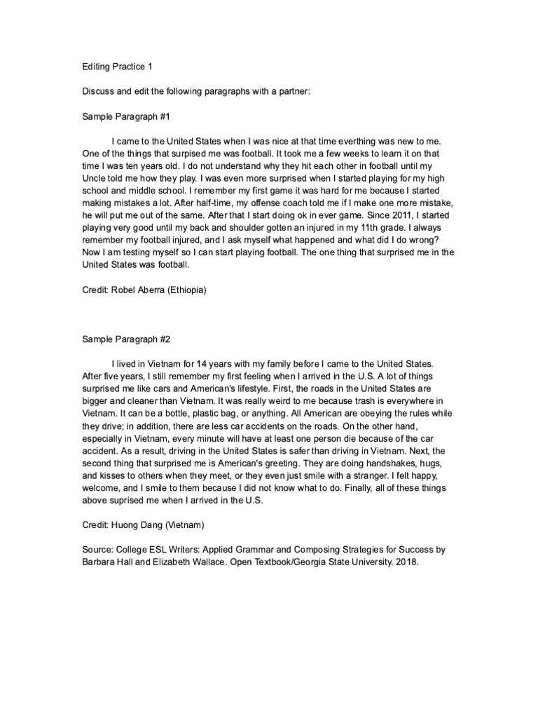 Editing Practice 1 | PDF