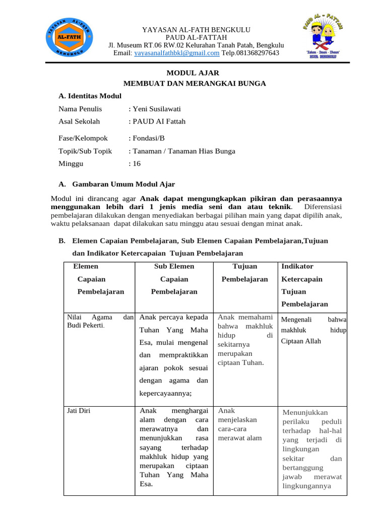 Modul Ajar 16 Tanaman Hias | PDF