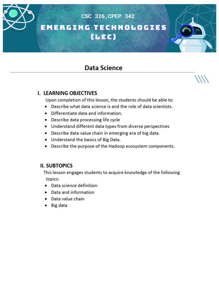Lesson 3 Data Science | PDF | Apache Hadoop | Big Data