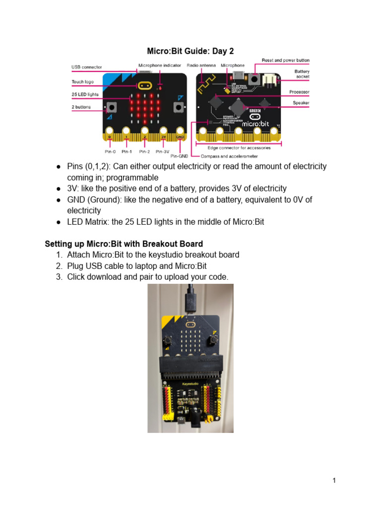 DAY 2 Micro - Bit Guide Handout | PDF