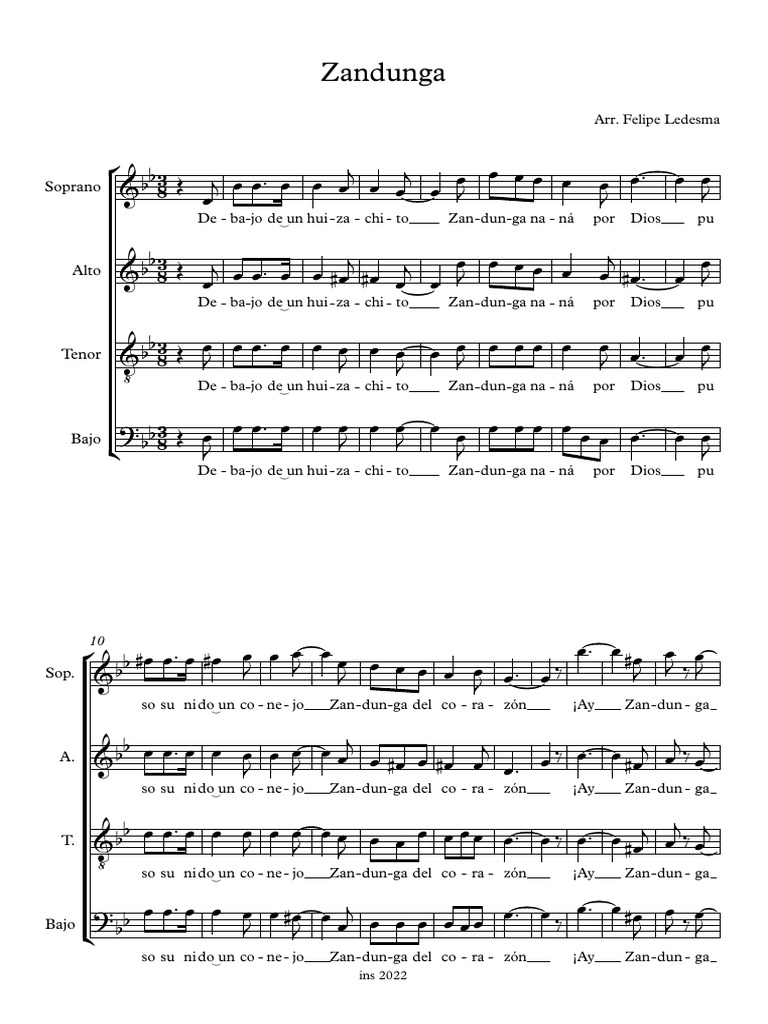 Sandunga Fl2 - Partitura Completa | PDF