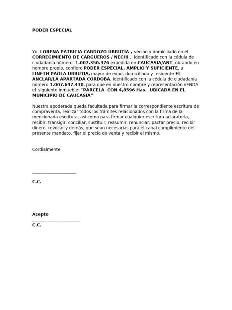 Poder para Venta de Inmueble | PDF