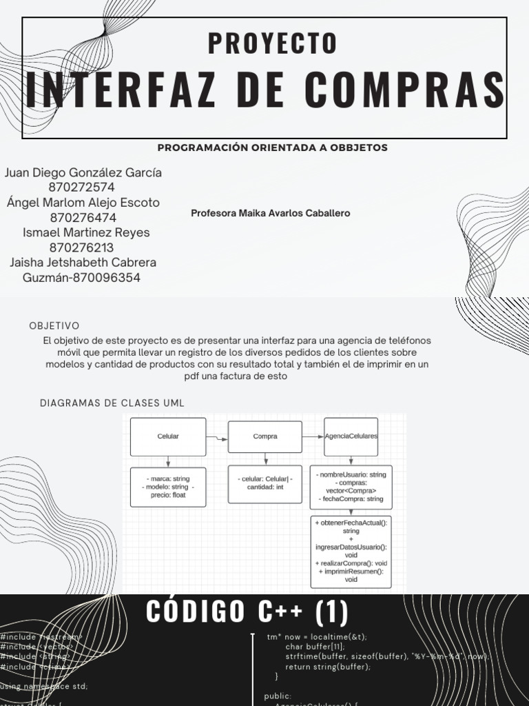 Proyecto POO, Presentación | PDF | C ++ | Software
