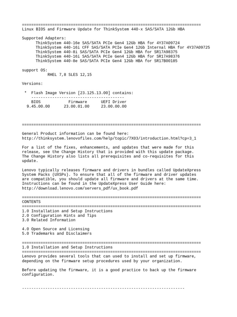 Lnvgy FW Storehba mpt3.5.440-23.125.13.00-2 Linux x86-64 | PDF ...