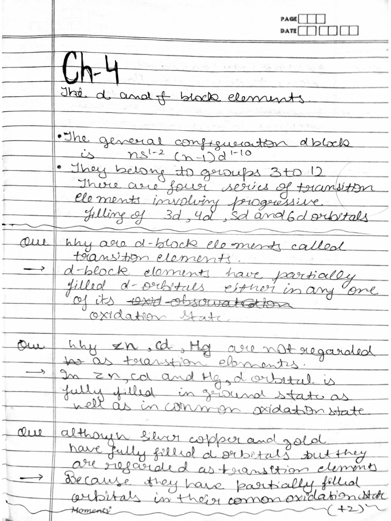 Ch4 (D & F Block) | PDF