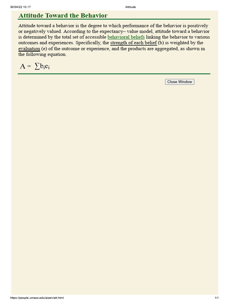 4-Attitude Toward The Behavior | PDF