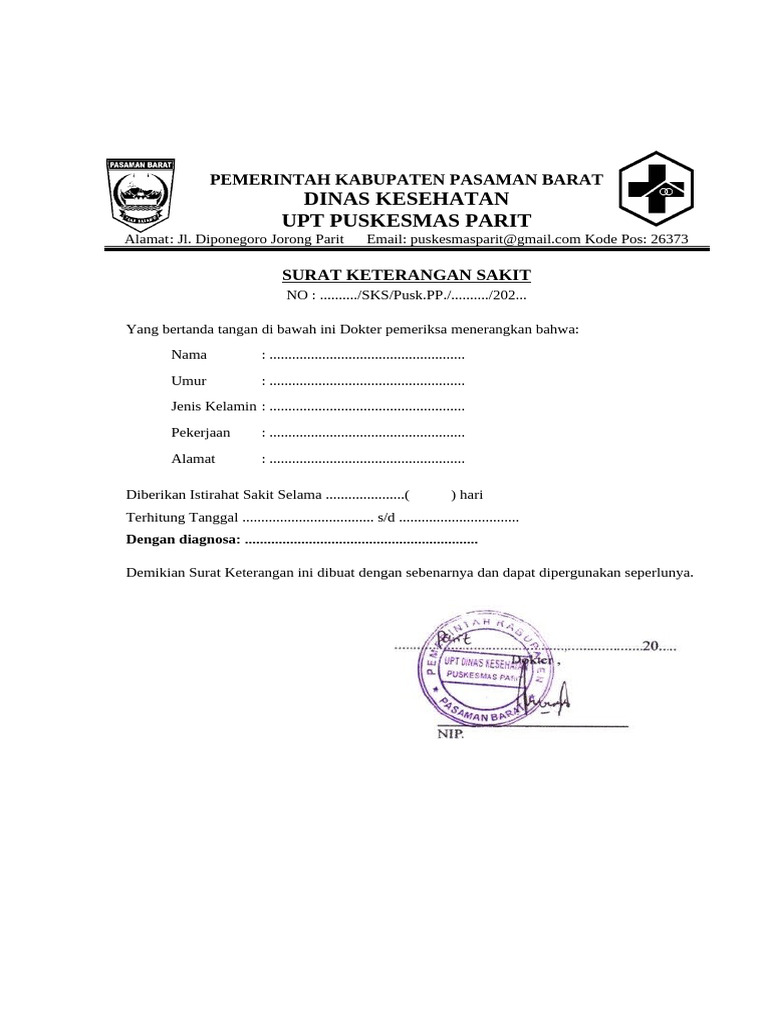 Surat Keterangan Sakit | PDF