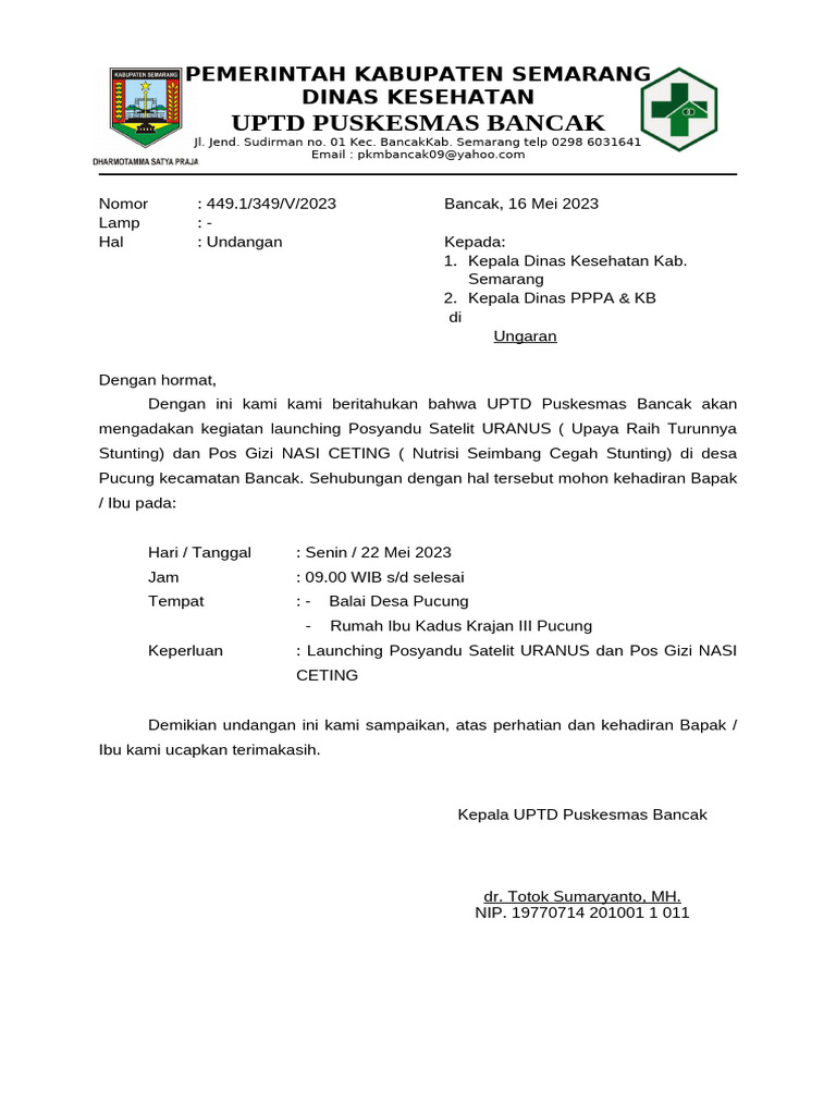 Undangan Launching Posy Satelit | PDF