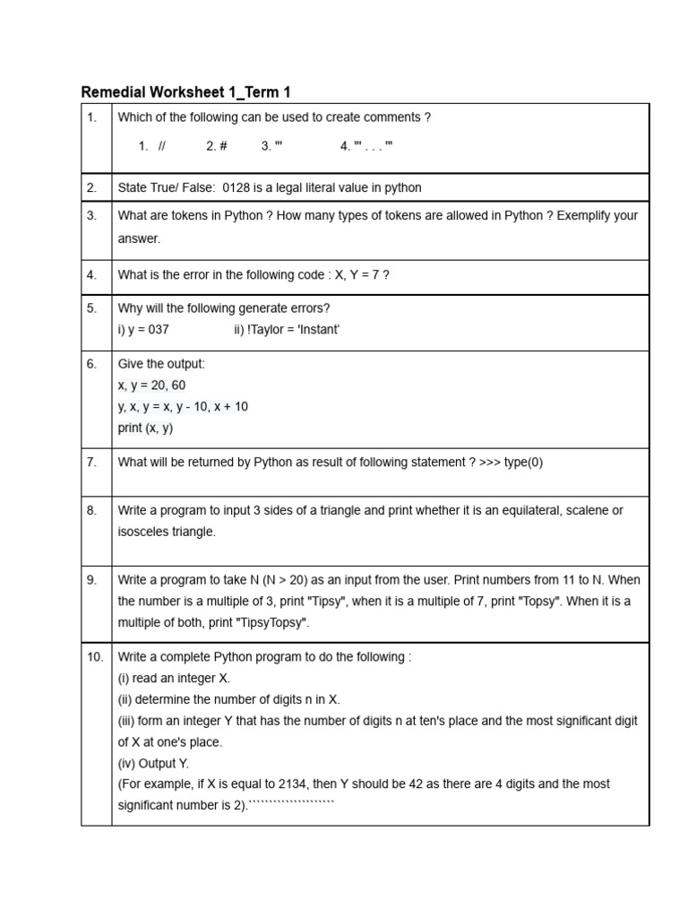 Cs Worksheet | PDF