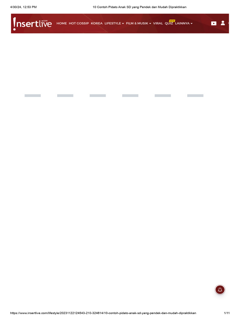 10 Contoh Pidato Anak SD Yang Pendek Dan Mudah Dipraktikkan | PDF