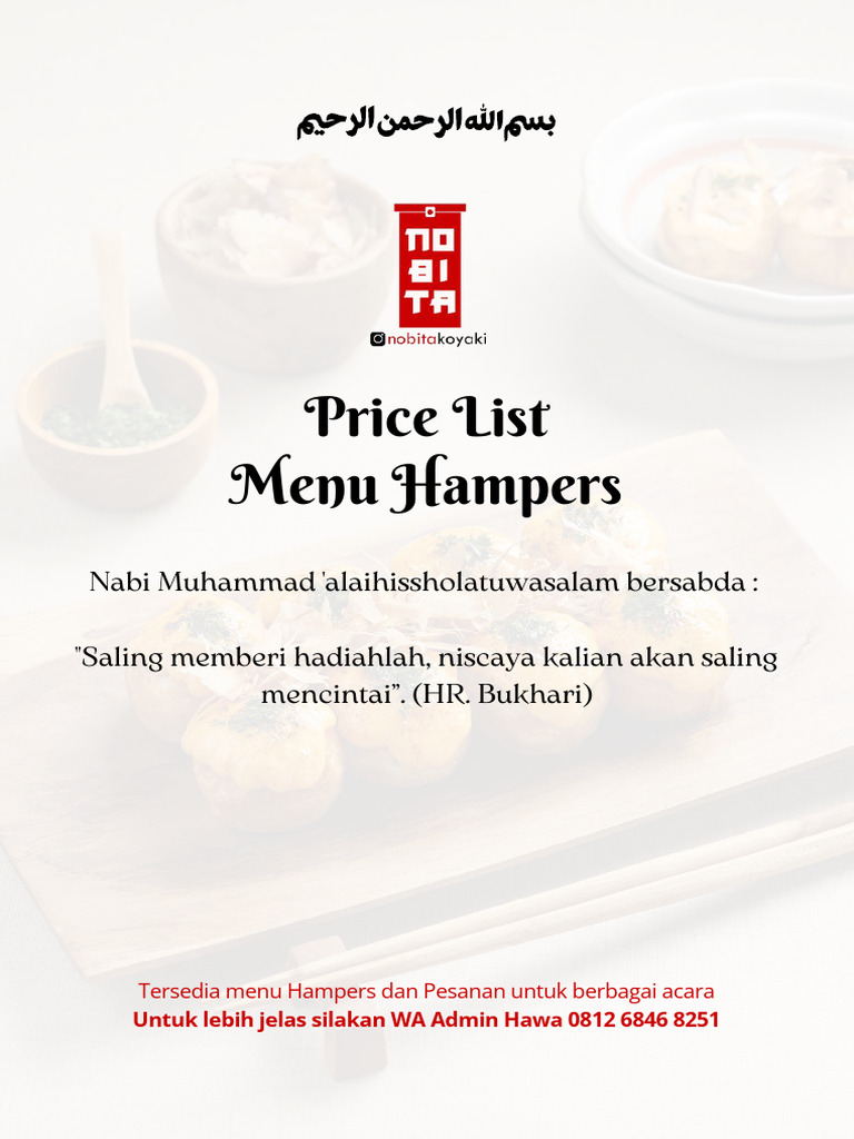 Hampers Menu & Price List 2023 | PDF | Vegan Cuisine | East Asian Cuisine