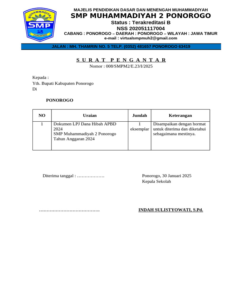 Surat Pengantar | PDF