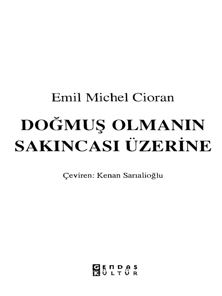 8745-Doghmush Olmanin Sakincasi Uzerine-Emil Michel Cioran-Kenan ...