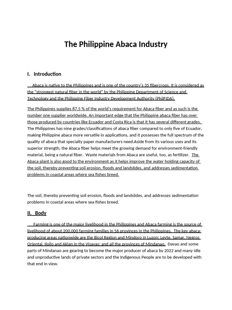 Overview of the Philippine Abaca Industry | PDF | Philippines | Agriculture