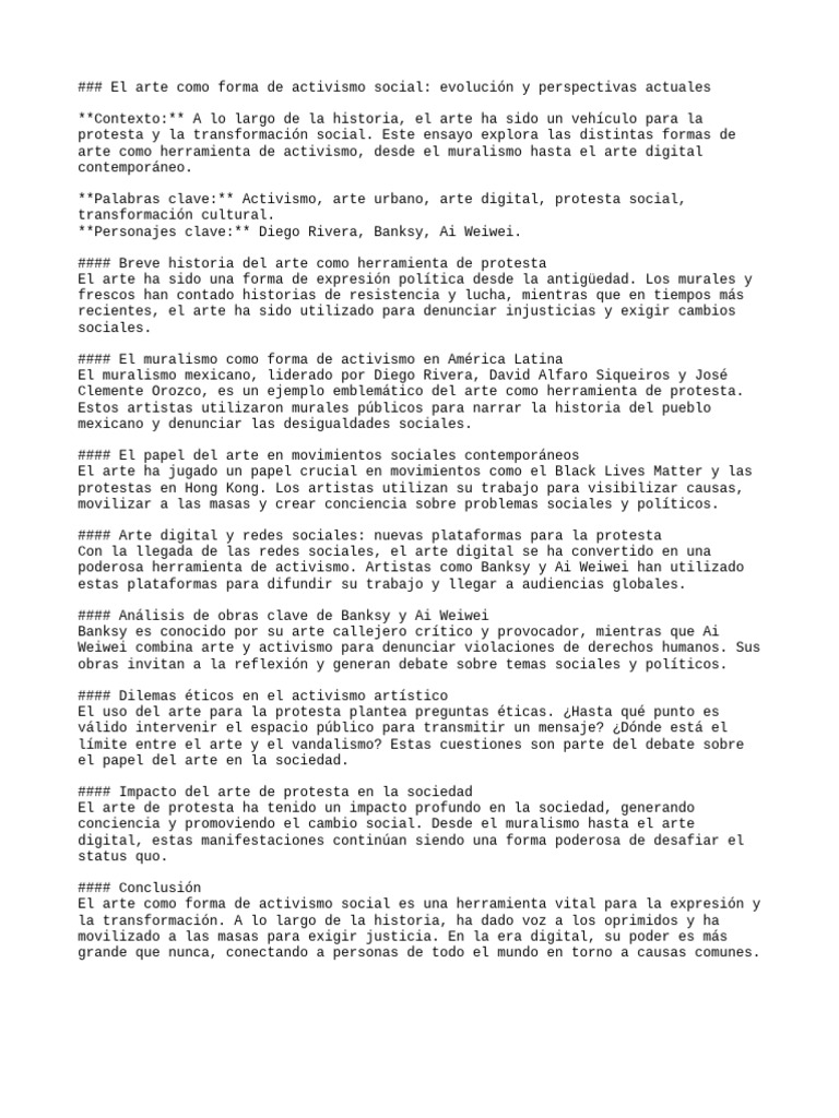 Arte Como Activismo | PDF | Activismo | Educación en artes liberales
