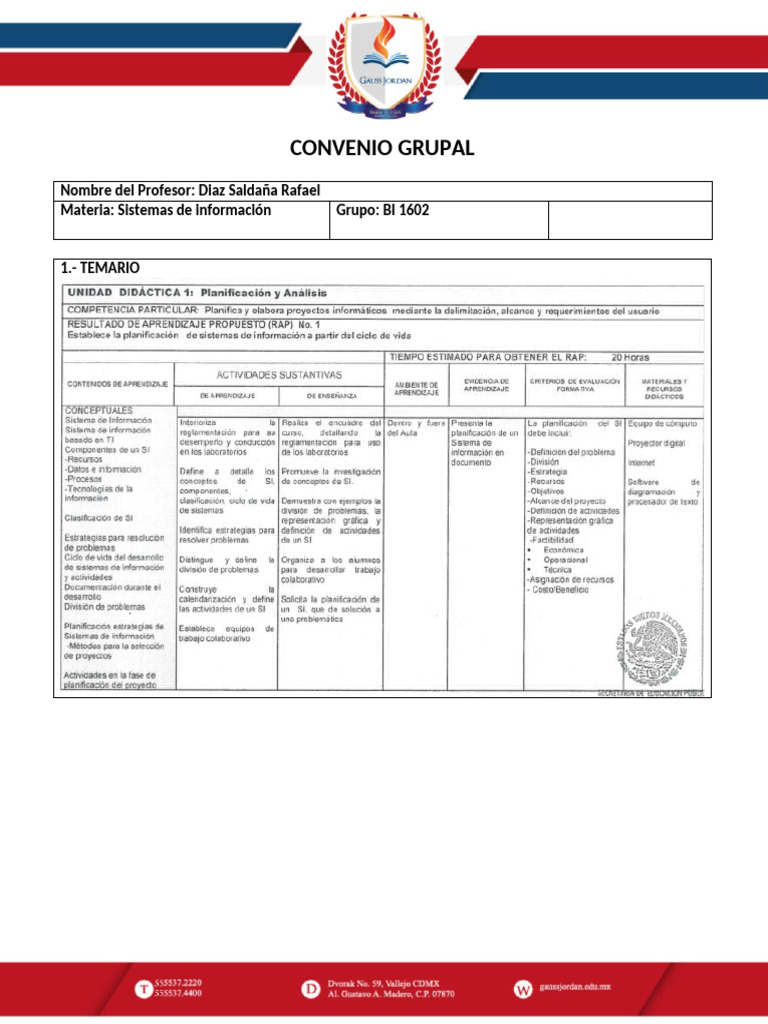 Formato convenio grupal 1602 | PDF