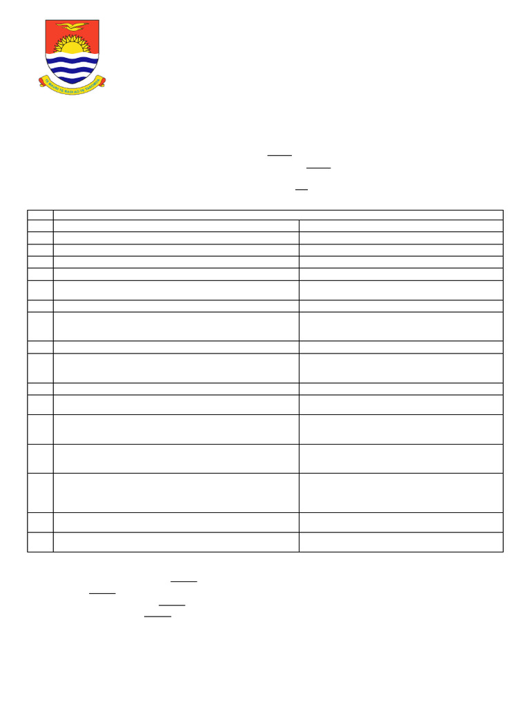 Kiribati Ship Registry CSR Amendments Form | PDF