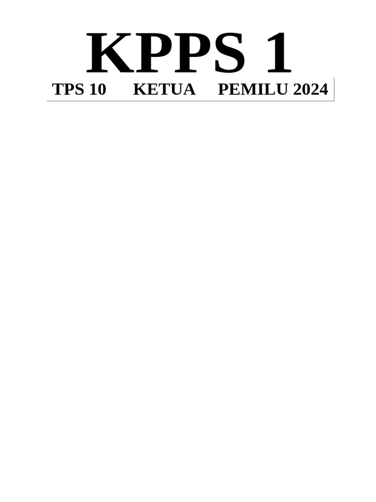 KPPS 1 | PDF