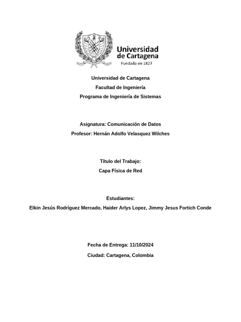 Capa Fisica de Red | PDF | Red de computadoras | Medio de transmision
