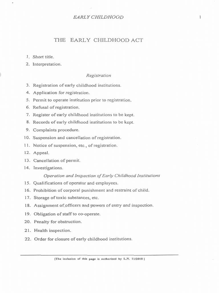 Early Childhood Act Registration Guidelines | PDF | Magistrate | Witness