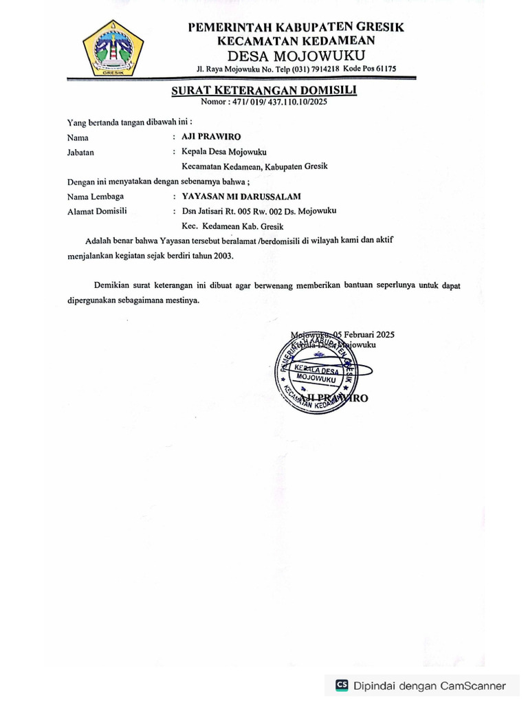 surat domisili 2025 | PDF