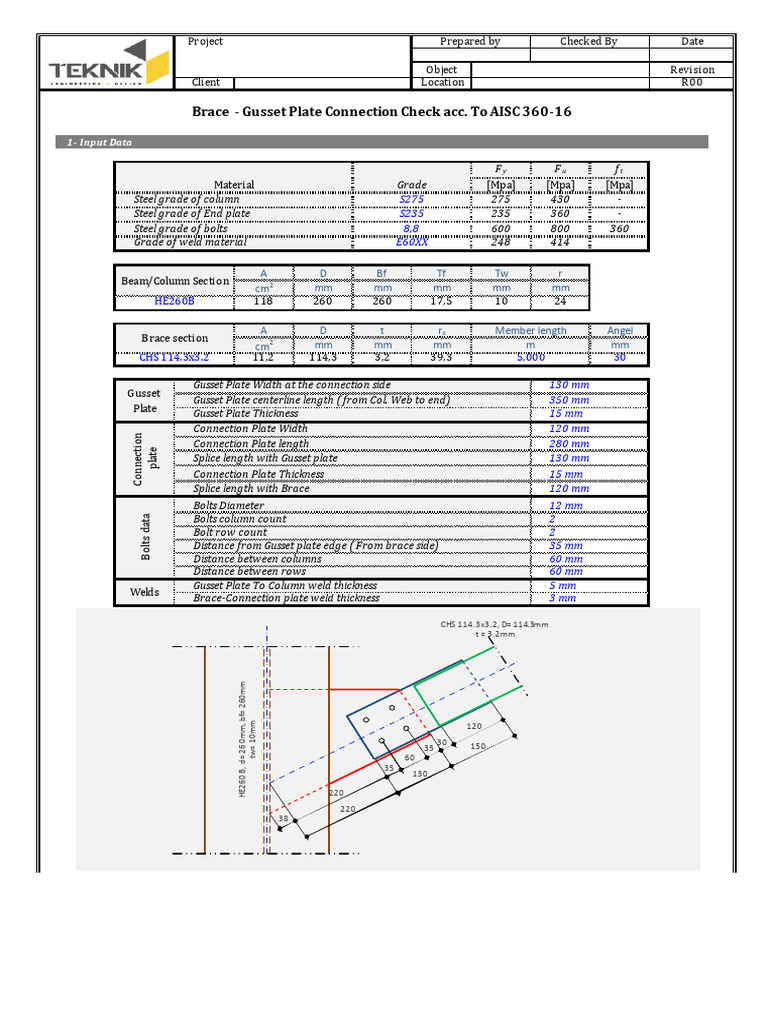 Gusset Plate Connection Design Check | PDF | Screw | Stress (Mechanics)