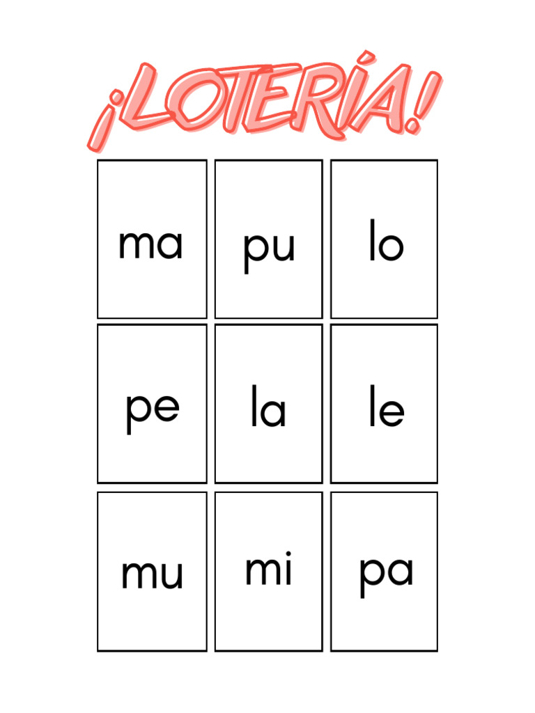 Lotería Silabas | PDF