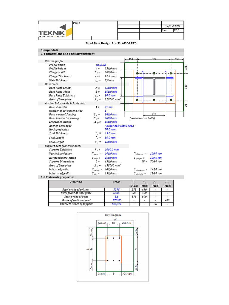 Fixed Base Design Acc. To AISC-LRFD | PDF | Building Engineering ...